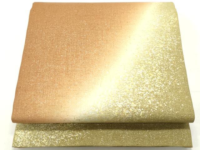 平和屋着物●五月みどりプロデュース　結城紬地　太鼓柄袋帯　霞文　金銀糸　正絹　逸品　未使用　DAAZ3059ob