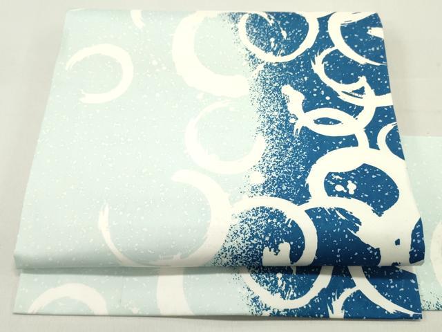 平和屋着物●全通柄九寸名古屋帯　本場染大島紬　霞丸文　正絹　逸品　DAAZ3072ob