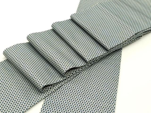 平和屋着物●男性　本場筑前博多織　角帯　菱文　正絹　逸品　DAAZ3080ob