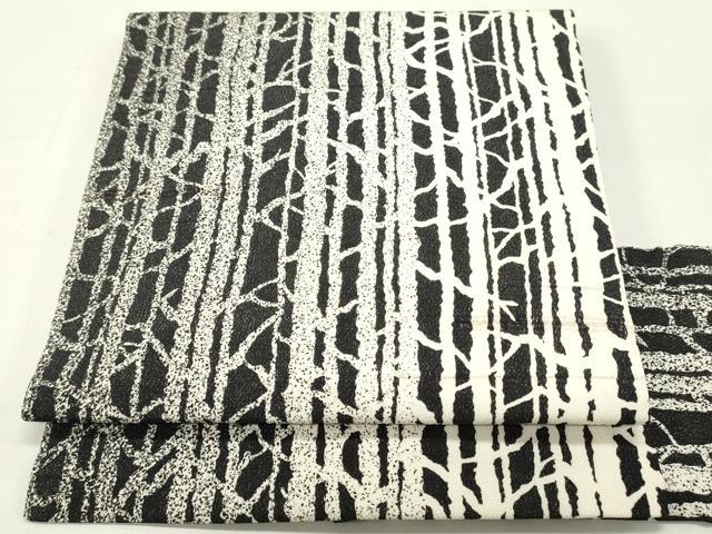 平和屋着物●全通柄九寸名古屋帯　間道　鬼しぼ縮緬　正絹　逸品　DAAZ3157ob