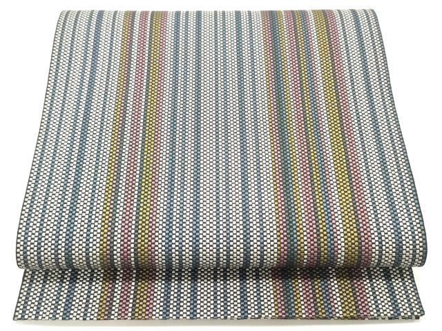 平和屋着物●本場筑前博多織　八寸名古屋帯　間道　正絹　逸品　DAAZ3176ob