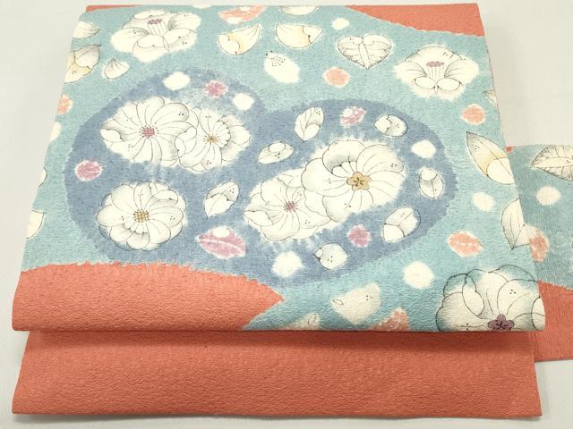 平和屋着物●九寸名古屋帯　絞り　辻が花　正絹　逸品　DAAZ3177ob