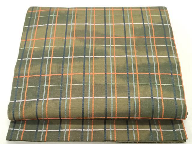 平和屋着物●九寸名古屋帯　紬地　吉野間道　正絹　逸品　DAAZ3180ob