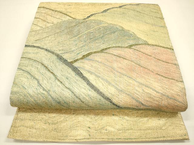 平和屋着物＊夏物　太鼓柄袋帯　流水文　金銀糸　正絹　逸品　DAAZ4023cm