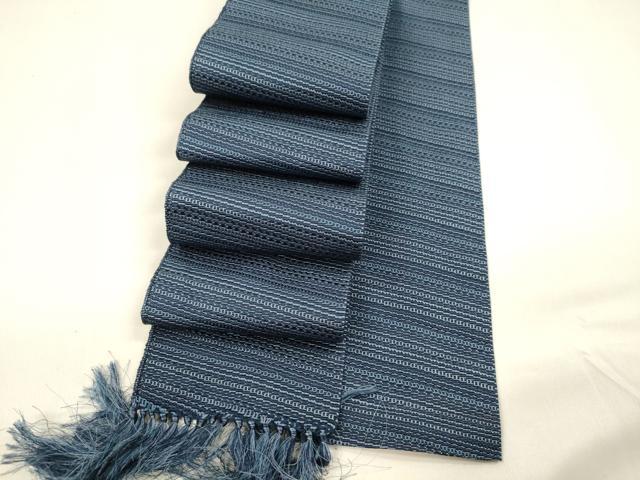 平和屋着物●男性　本場筑前博多織　角帯　紬地　斜線文　正絹　逸品　DAAZ4155cm