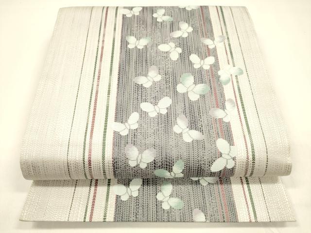 平和屋着物●六通柄袋帯　舞蝶間道　正絹　逸品　DAAZ4157cm