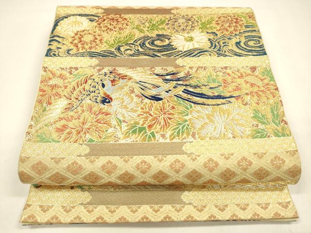 平和屋着物●西陣　川島織物　六通柄　本袋帯　横段鳳凰花文　金銀糸　正絹　逸品　DAAZ4173cm