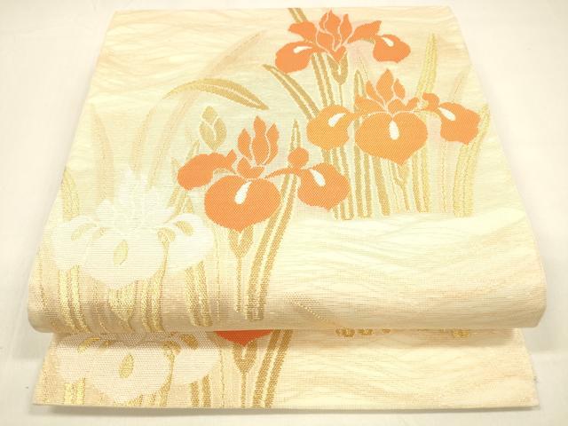 平和屋着物＊夏物　六通柄　本袋帯　杜若　金糸　正絹　逸品　DAAZ4225cm