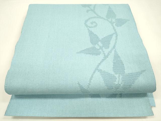 平和屋着物＊夏物　八寸名古屋帯　唐草文　秘色色　DAAZ4244cm