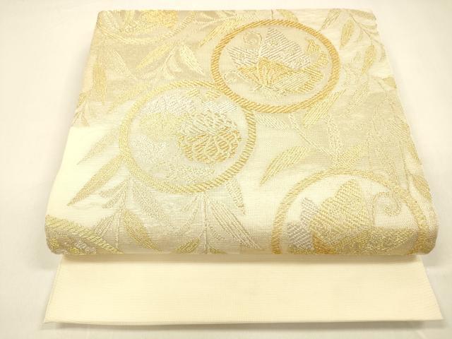 平和屋着物＊夏物　老舗織元　泰生織物　太鼓柄　本袋帯　花蝶丸文　金銀糸　正絹　逸品　DAAZ4267cm