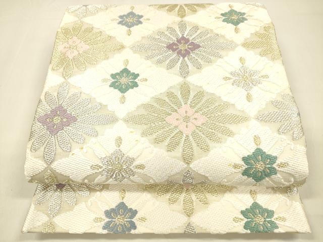 平和屋着物＊夏物　六通柄袋帯　唐織　舞花文　金銀糸　正絹　逸品　DAAZ4278cm