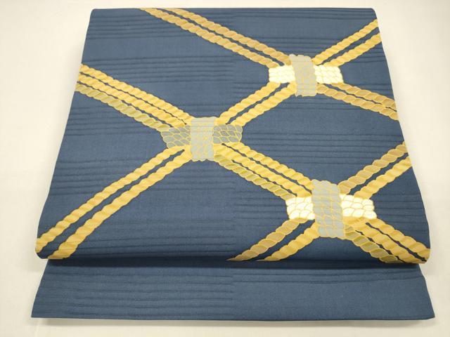 平和屋着物＊夏物　絽塩瀬　九寸開き名古屋帯　結び紐文　正絹　逸品　DAAZ4287cm