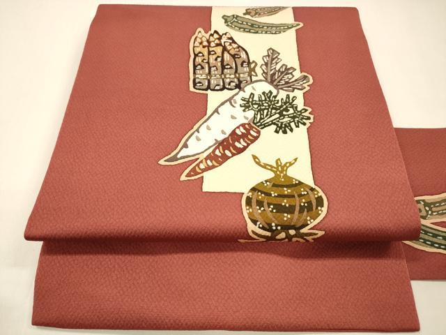 平和屋着物●九寸名古屋帯　作家物　成り物　正絹　逸品　DAAZ4362cm