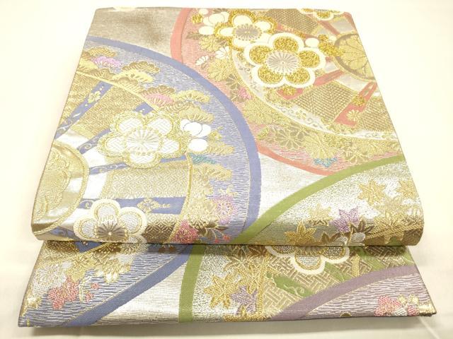 平和屋着物●西陣　京洛苑たはら謹製　六通柄袋帯　虹色浪漫　金銀糸　正絹　逸品　DAAZ4498cm