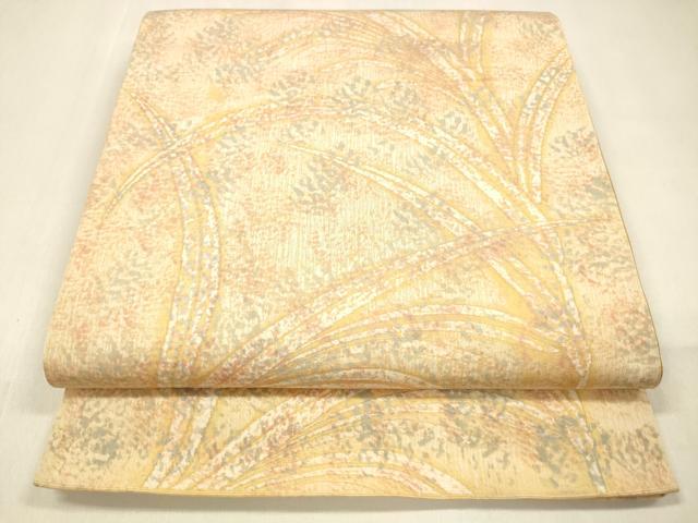 平和屋着物●六通柄袋帯　草葉文　正絹　逸品　DAAZ4517cm