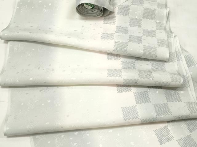 平和屋着物●長襦袢　反物　着尺　市松間道　暈し染め　逸品　未使用　DAAZ4522we