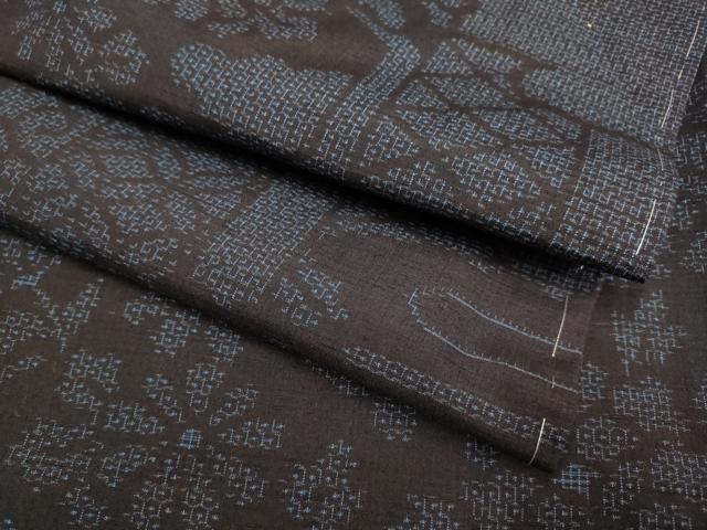 平和屋着物●結城紬　80亀甲　吉祥花文　正絹　逸品　未使用　DAAZ5002du