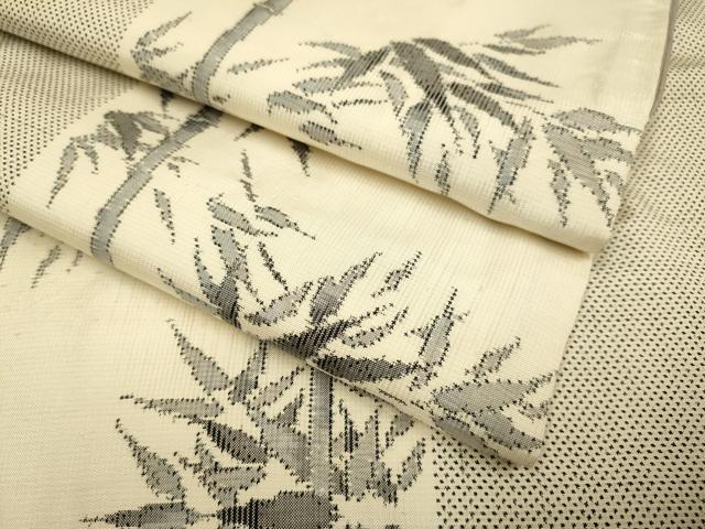 平和屋着物●本場大島紬　白大島　7マルキ　総絣　笹竹間道　正絹　逸品　DAAZ5104du