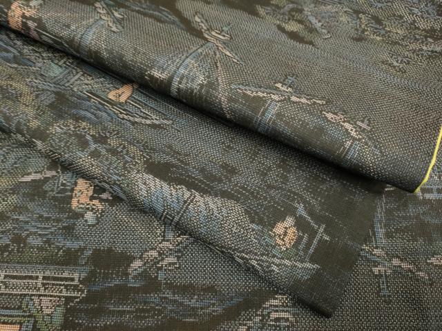 平和屋着物●本場大島紬　9マルキ　人物風景文　さが美扱い　正絹　逸品　DAAZ5123du