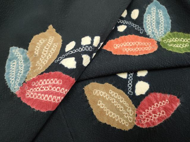 平和屋着物●上質な小紋　絞り　桐　正絹　逸品　DAAZ5275du