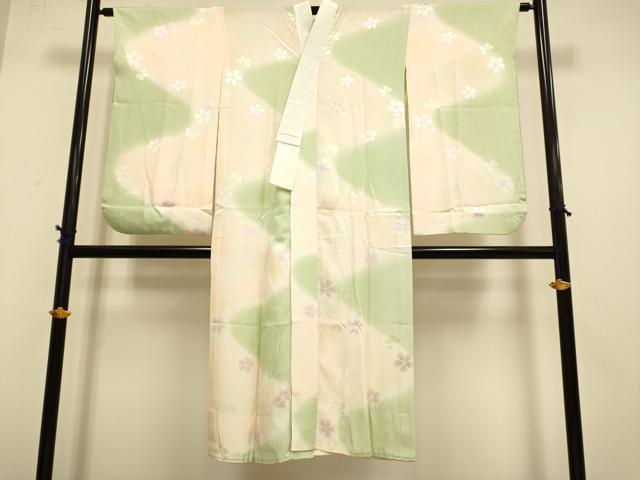 平和屋着物●長襦袢　無双仕立て　作家物　舞桜文　夢ぼかし　正絹　逸品　DAAZ5330du