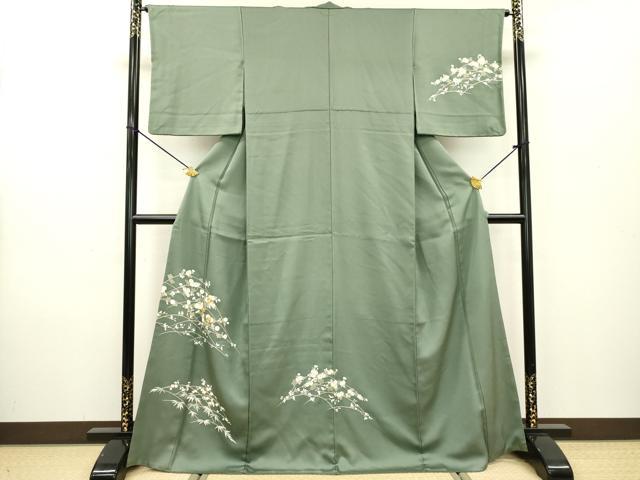 平和屋着物●訪問着　駒刺繍　草花　金彩　正絹　逸品　DAAZ6027fe