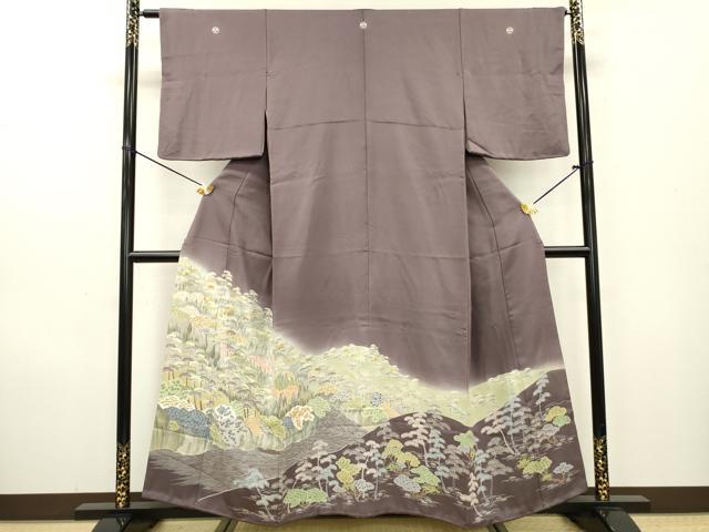 平和屋着物●豪華色留袖　駒刺繍　風景松文　暈し染　正絹　逸品　DAAZ6035fe