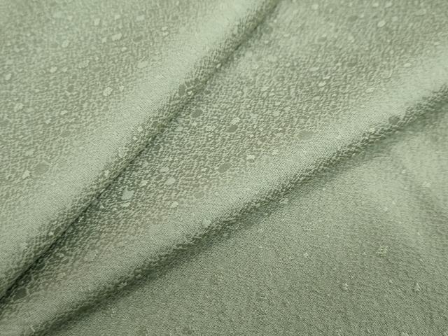 平和屋着物●上質な色無地　大小霰地紋　老竹色　正絹　逸品　DAAZ7041ud