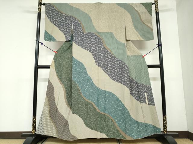 平和屋着物●山下晴三　京友禅競技大会受賞　訪問着　道長草花文　正絹　逸品　DAAZ7063ud