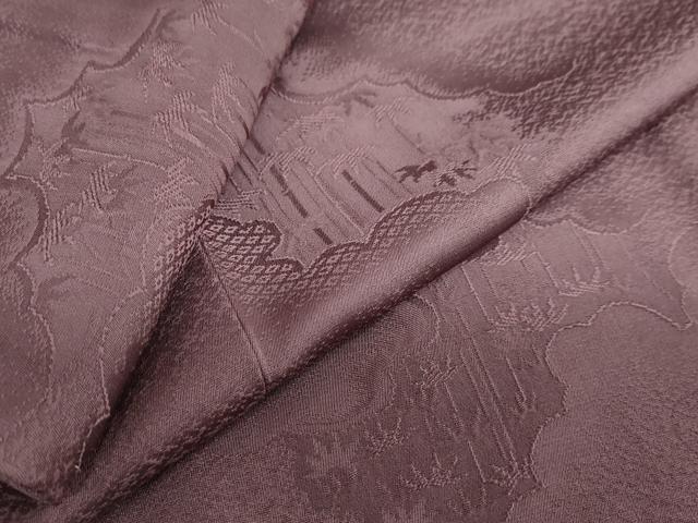 平和屋着物●上質な色無地　雲霞笹竹地紋　濃色　正絹　逸品　未使用　DAAZ7078ud