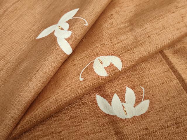 平和屋着物●上質な小紋　紬地　舞花文　正絹　逸品　DAAZ7083ud