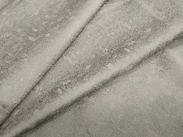 平和屋着物●上質な色無地　草花地紋　利休白茶色　正絹　逸品　DAAZ7124ud