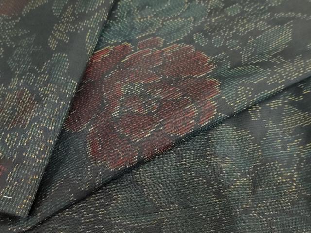 平和屋着物●本場大島紬　草花文　正絹　逸品　DAAZ7132ud