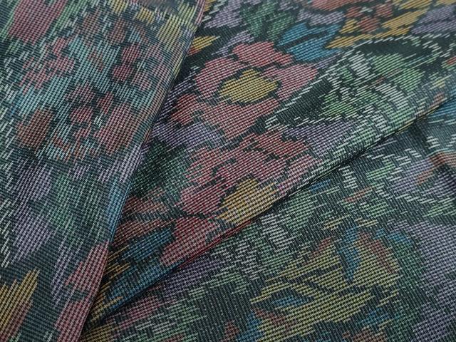 平和屋着物●本場大島紬　松皮菱草花文　正絹　逸品　未使用　DAAZ7149ud