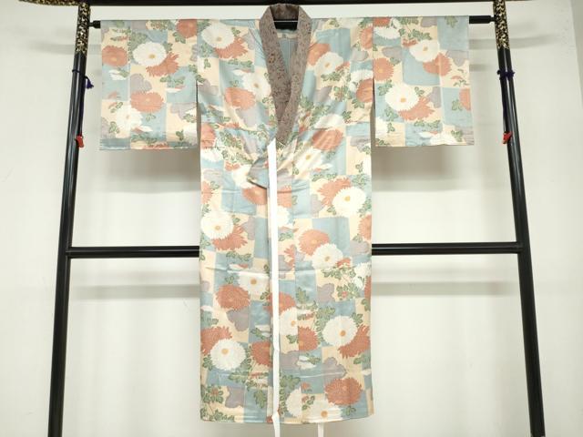 平和屋着物●長襦袢　無双仕立て　草花文　正絹　逸品　DAAZ7168ud