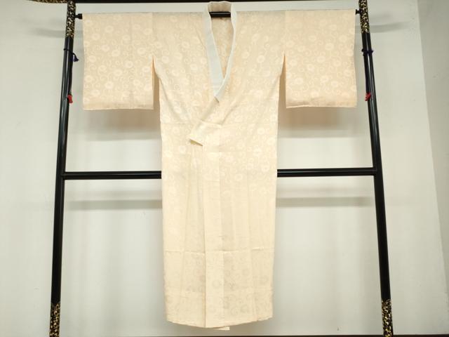 平和屋着物●長襦袢　無双仕立て　花唐草地紋　雄黄色　正絹　逸品　未使用　DAAZ7169ud