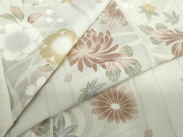 平和屋着物●小紋　草花間道　洗える着物　未使用　DAAZ7215ud