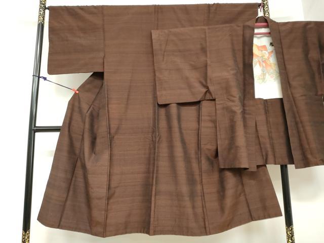 平和屋着物●男性　紬　アンサンブル　霞文　正絹　逸品　DAAZ7223ud