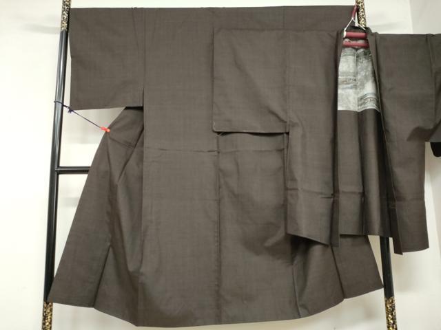 平和屋着物●男性　本場大島紬　アンサンブル　長羽織　抽象文様　正絹　逸品　DAAZ7224ud