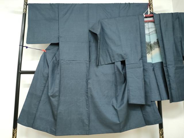 平和屋着物●男性　本場大島紬　アンサンブル　長羽織　100亀甲　総詰め　正絹　逸品　DAAZ7225ud