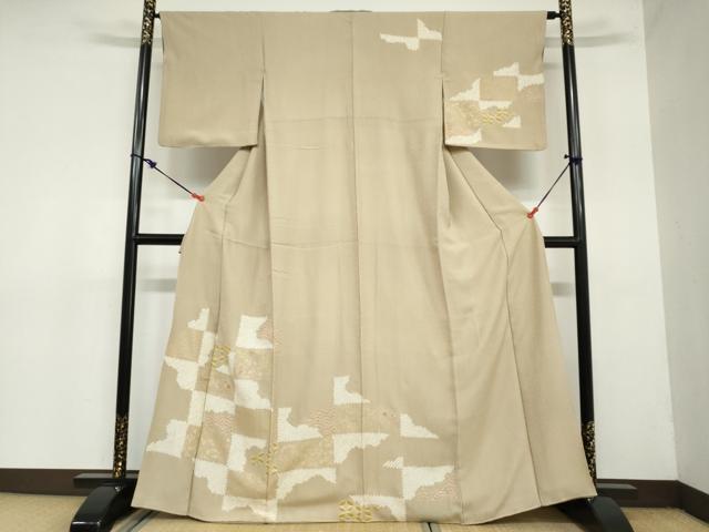平和屋着物●訪問着　絞り　刺繍　草花文　金彩　正絹　逸品　DAAZ7230ud