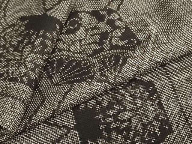 平和屋着物●本場大島紬　7マルキ　亀甲草花文　正絹　逸品　DAAZ7245ud
