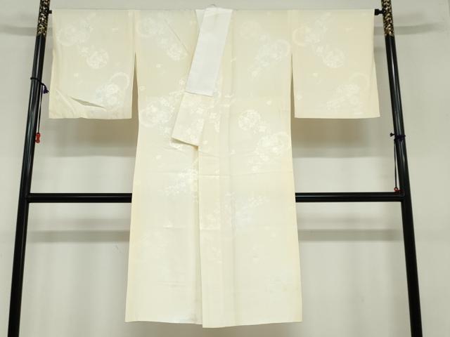 平和屋着物●長襦袢　袷　雪輪草花地紋　暈し染め　正絹　逸品　DAAZ7266ud