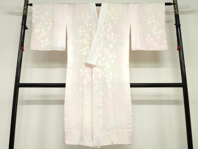 平和屋着物●長襦袢　無双仕立て　枝梅地紋　暈し染め　正絹　逸品　DAAZ7270ud