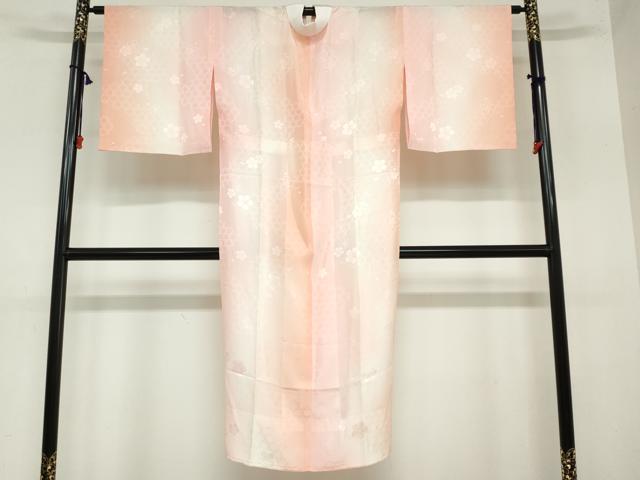 平和屋着物●長襦袢　無双仕立て　舞花地紋　暈し染め　正絹　逸品　DAAZ7271ud