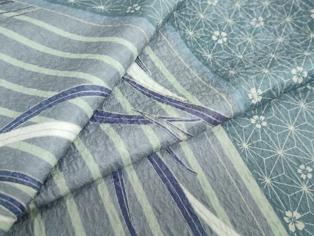 平和屋着物●小紋　舞葉麻の葉間道　洗える着物　DAAZ7272ud