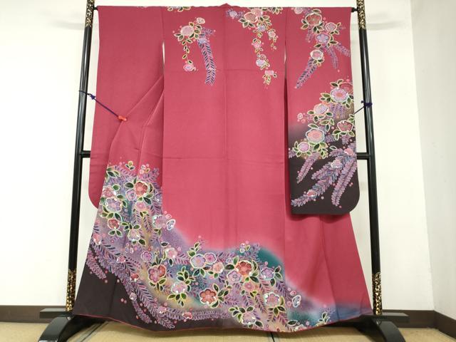 平和屋着物●豪華振袖　辻が花　暈し染め　金彩　正絹　逸品　DAAZ7276ud