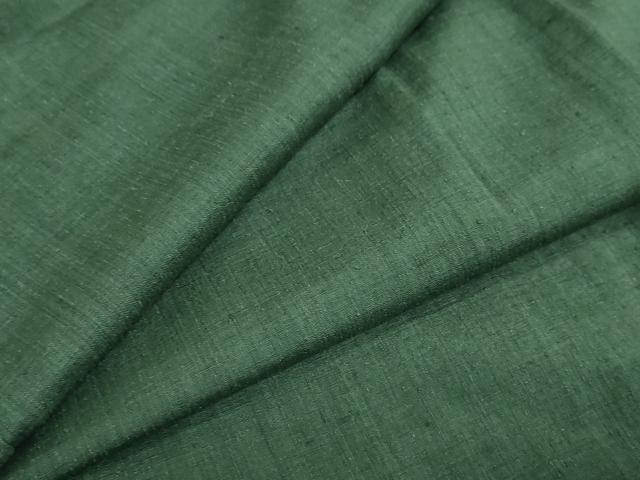 平和屋着物●本場結城紬　重要無形文化財　深緑色　正絹　逸品　DAAZ7312ud