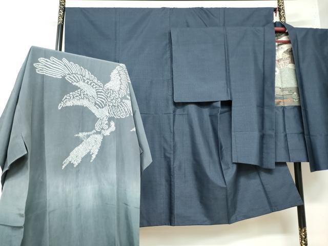 平和屋着物●男性　本場大島紬　アンサンブル　長襦袢（袷）セット　抽象文様　正絹　逸品　DAAZ7334ud