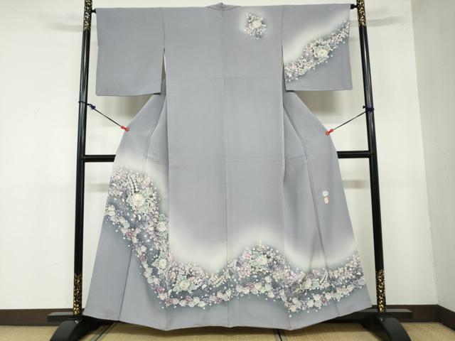 平和屋着物●越後十日町の一流染匠　桐屋・翠山工房　訪問着　辻が花　暈し染め　正絹　逸品　DAAZ7408ud